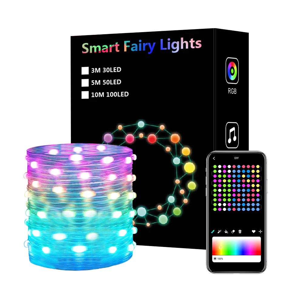 Birthday-Fairy-Lights-Decoration-LED-Light-Strings-APP-Control-Music ...