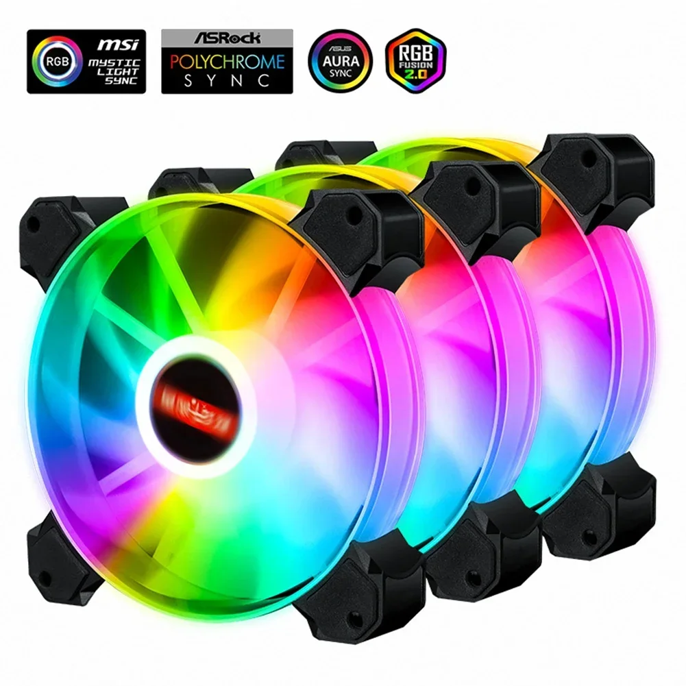 120mm RGB Case Fan 5V Pwm 3+4pin Quiet PC Radiator CPU Cooler ARGB Sync ...