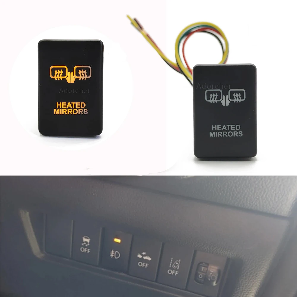 Orange-Light-Car-Power-on-Off-Heated-Mirrors-Button-Switch-with-Wire ...