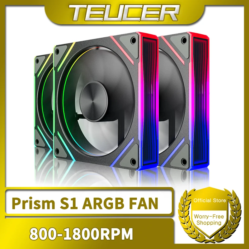 TEUCER-Prism-S1-120mm-ARGB-5V-3Pin-PWM-800-to-1800RPM-PC-Cooling-Fan ...