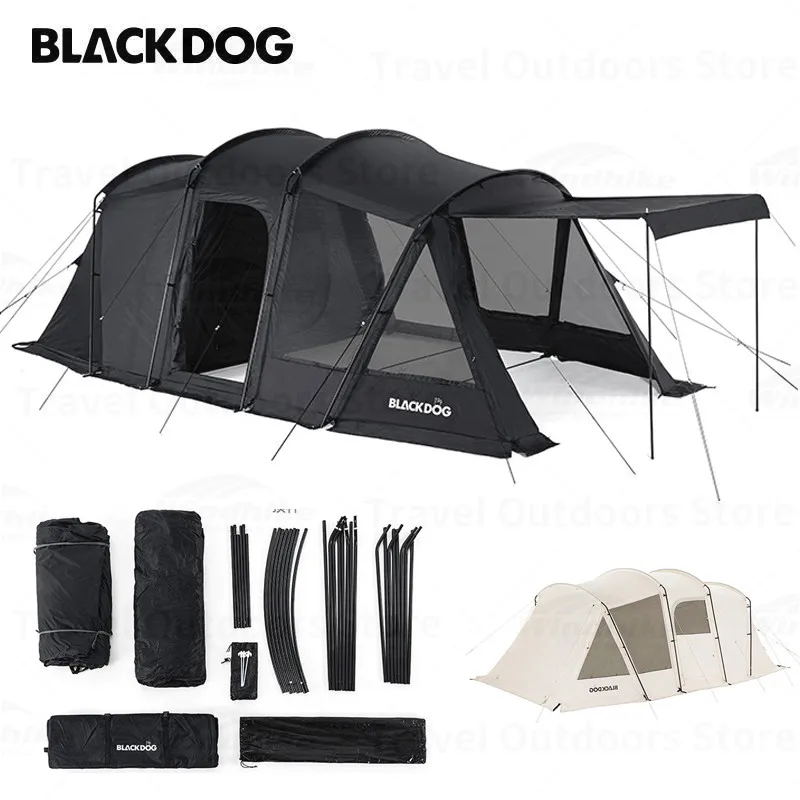 Naturehike-BLACKDOG Outdoor 5-8 Persons Tunnel Tent UPF50+ Black Rubber ...