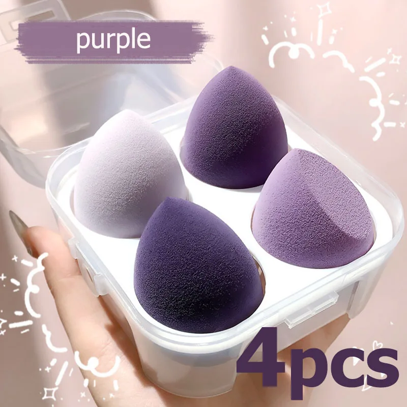 4Pc Beauty Egg Makeup Blender Cosmetic Puff Makeup Sponge Cushion ...