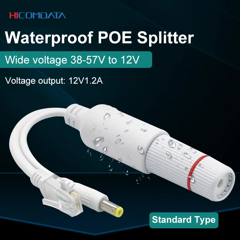 Waterproof 10/100Mbps Rj45 Port PoE Splitter IEEE802.3 af Ethernet POE ...