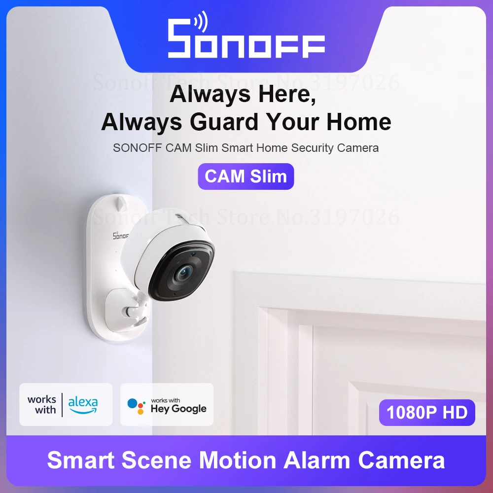 SONOFF CAM Slim WiFi Smart Security Camera 1080P HD Motion Alarm Two ...
