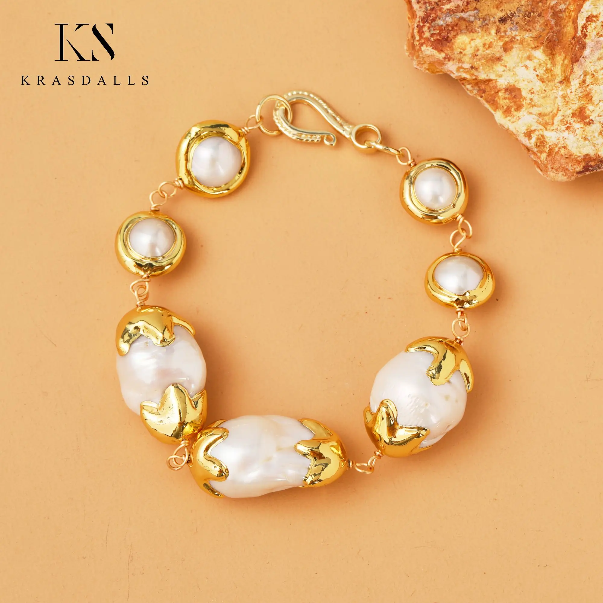 Luxury-Pearl-Bracelets-Freshwater-Cultured-Pearl-24K-Gold-Filled ...