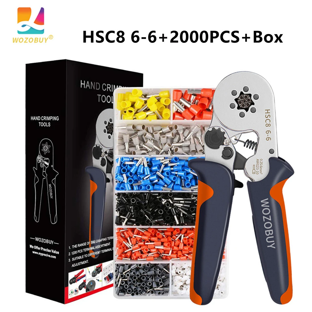 Wire Terminal Ferrule Crimping Tool, HSC8 6-6/6-4A Self-Adjusting ...