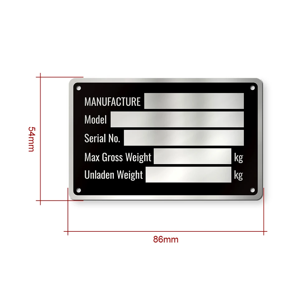 Trailer Vin Plate Blank Trailer VIN ID Plate Data TAG Serial Model ...