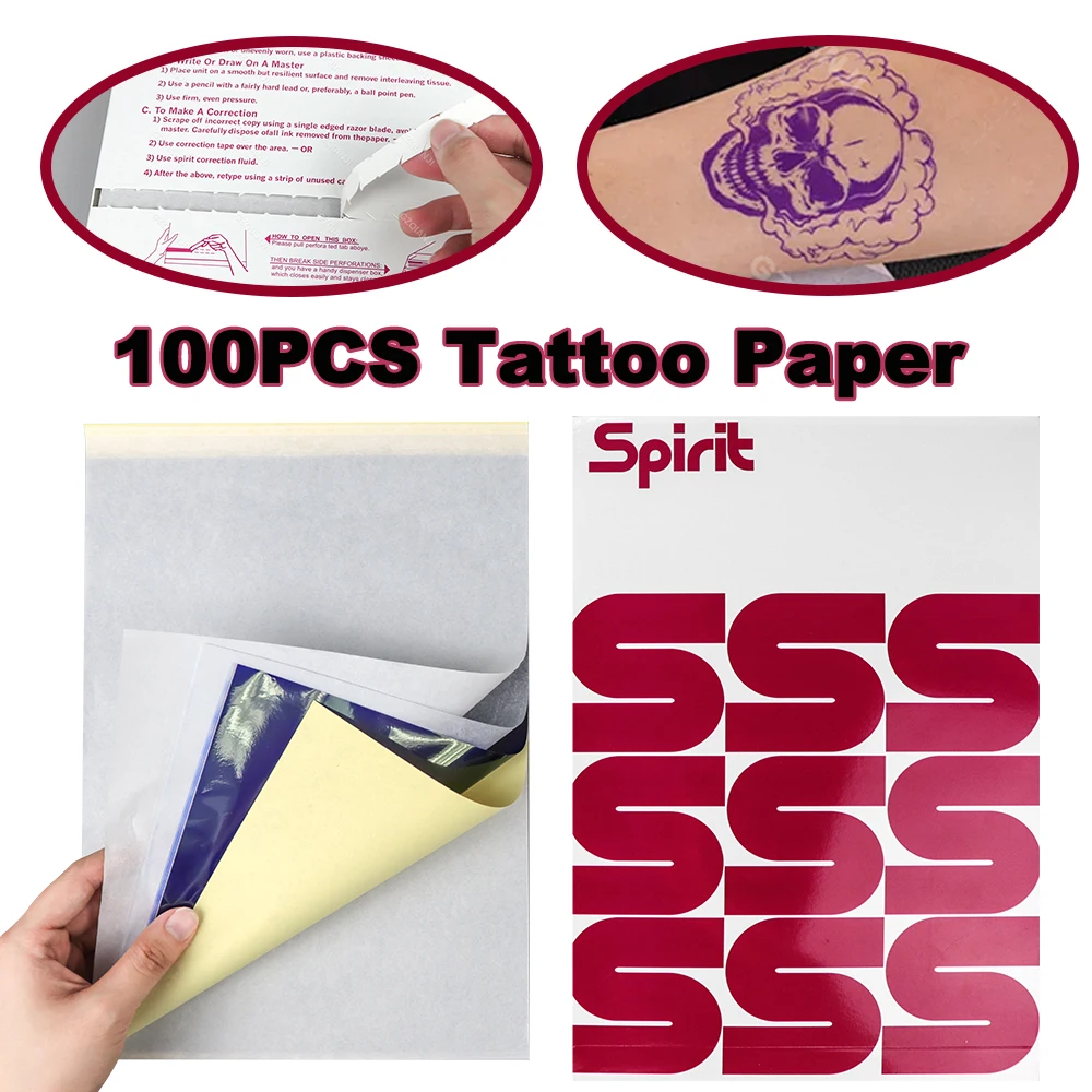 10-100PCS-Spirit-Tattoo-Transfer-Paper-A4-Size-Classic-4-Layers-Freehand-Thermal-Copier-High ...