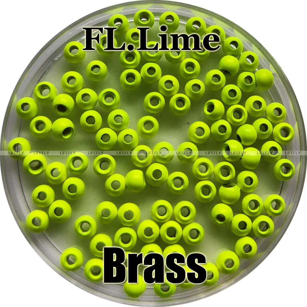 Fluorescent Lime Color, 200 Brass Beads, Countersunk, Fly Tying ...