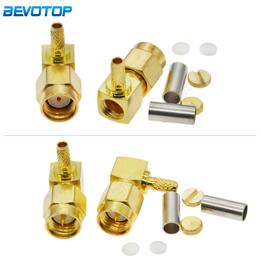 10Pcs-Lot-High-Quality-SMA-RP-SMA-Male-Right-Angle-RF-Connector-Gold ...