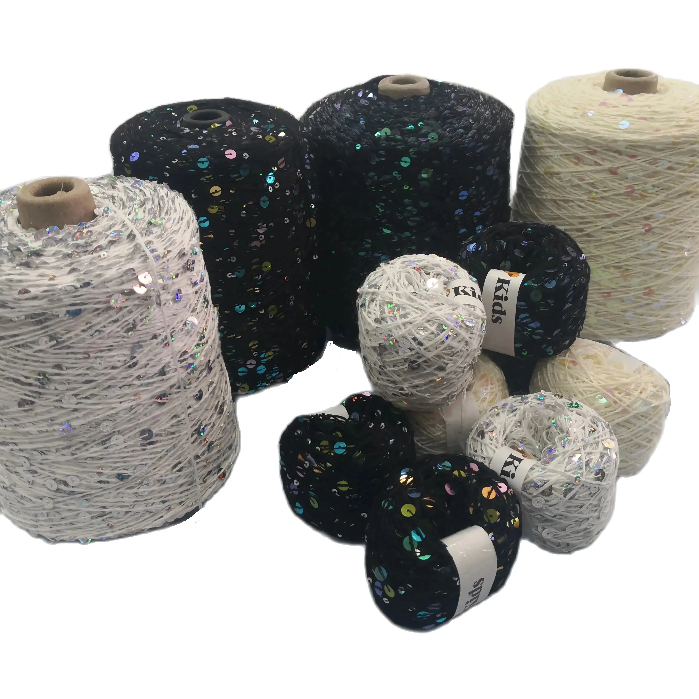 Cotton Sequins Yarn Thread for Hand Knitting, Luxury Glitter, Soft Rope ...