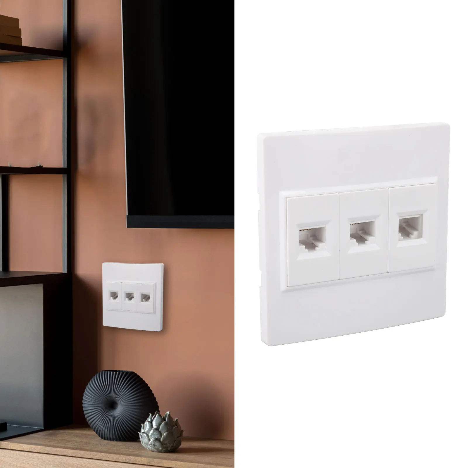 Cat 6 Ethernet Wall Plate Widely Used Internet Wall Plate 3 Port Avoid ...