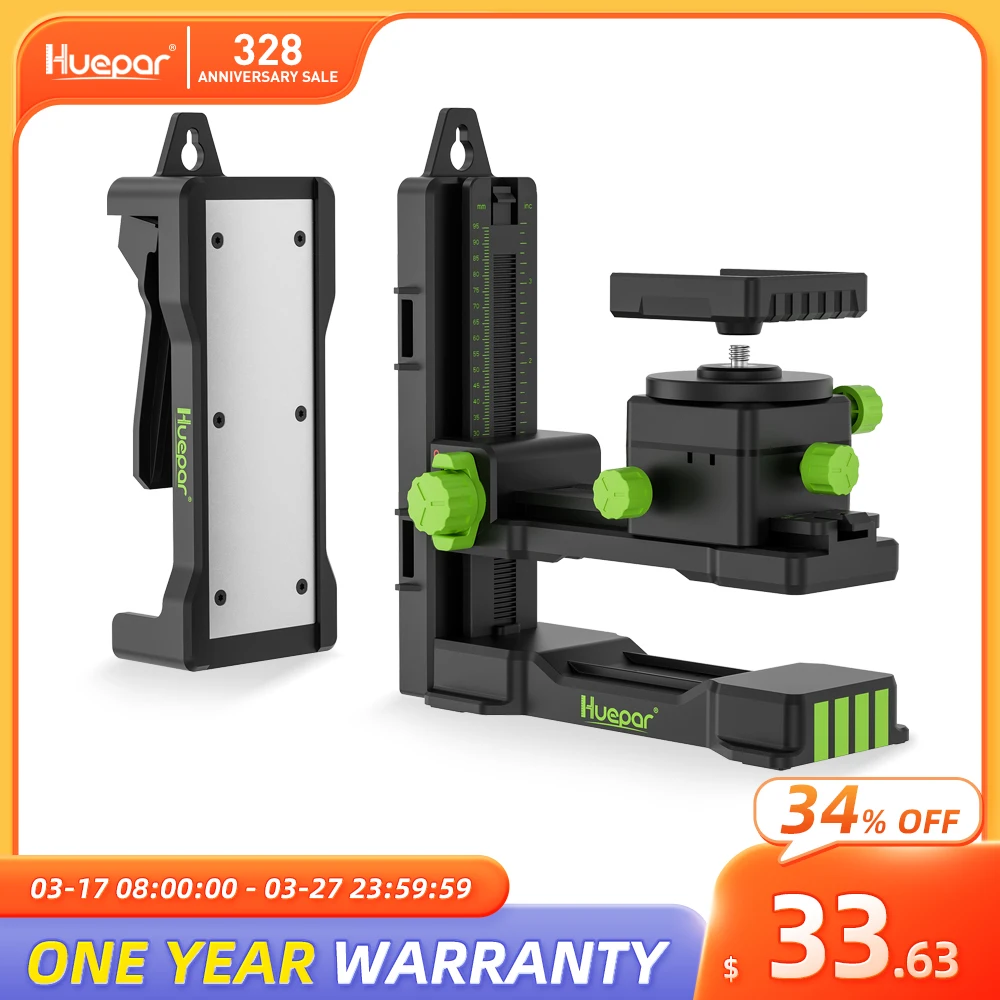 Huepar Fine-tuning Bracket Laser Level Mount 360° Rotation Magnetic ...