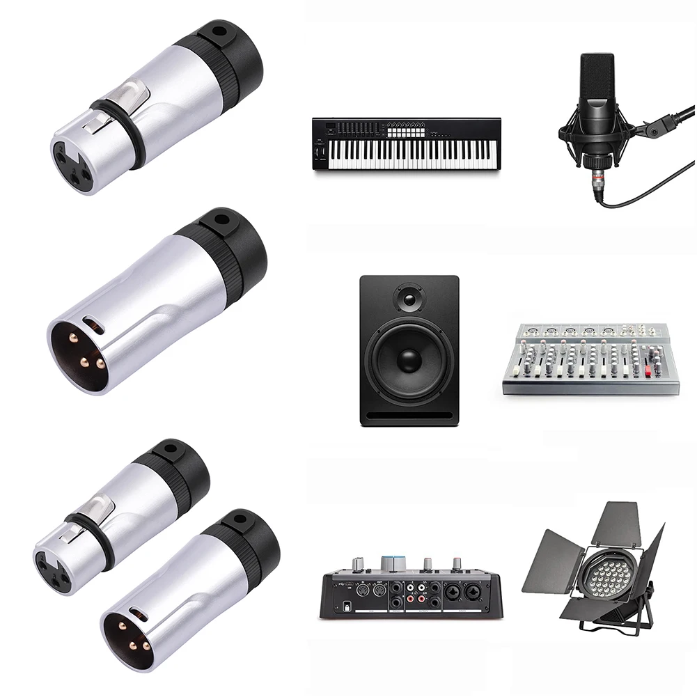 Male/Female Compact XLR Microphone Solder Adapter Adjustable 90° Right ...