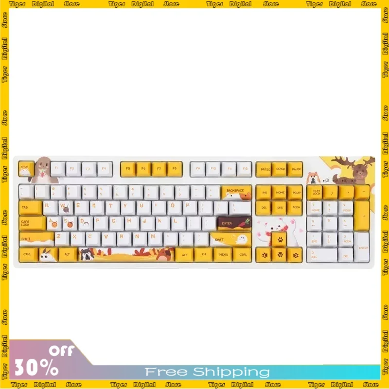 New-Ajazz-104key-Furry-Wired-Mechanical-Keyboard-Cherry-Cherry-Keycap ...