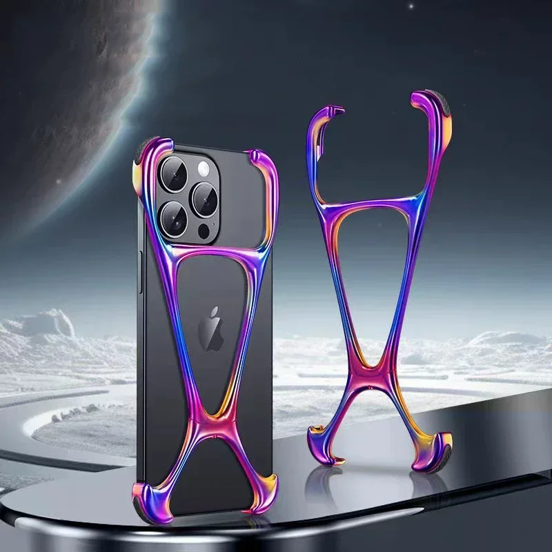 Zinc-Alloy-Phone-Case-For-iPhone-14-13-15-Pro-Max-Rimless-Hollow-Heat ...