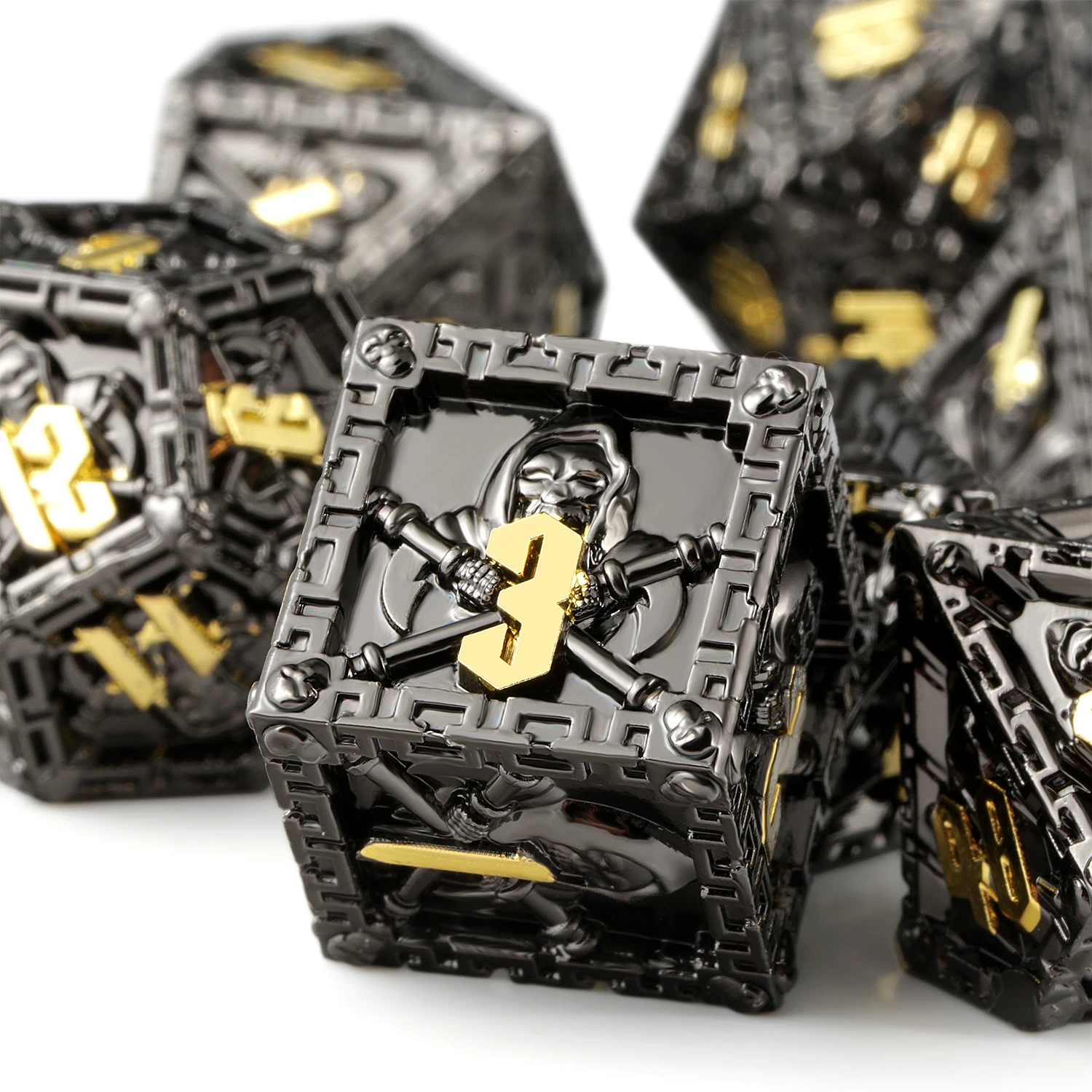 DNDND dados metálicos DnD, juego de dados metálicos Grim Reaper D & D ...