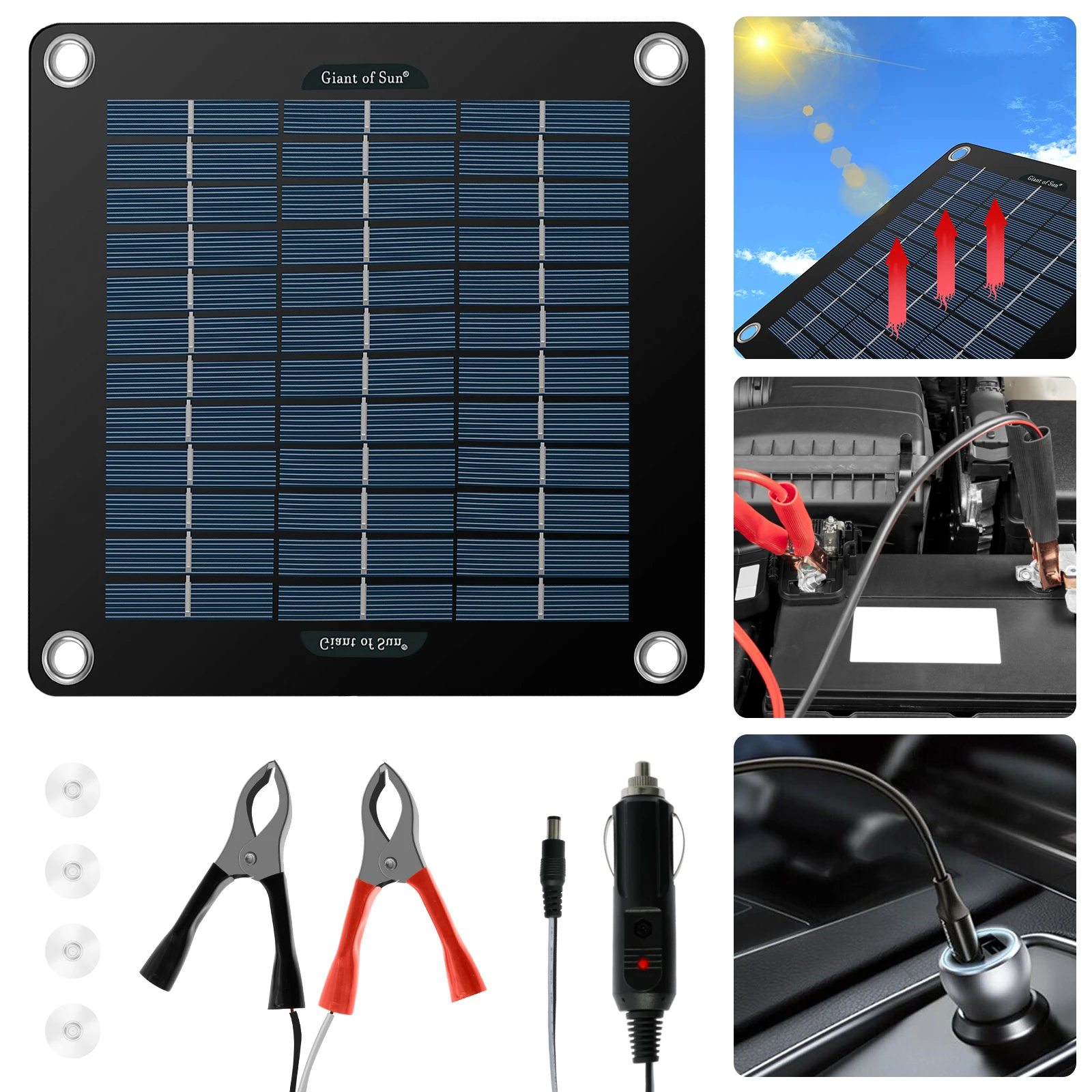 10W-Solar-Panel-12V-Trickle-Charger-Car-Battery-Maintainer-for-Car-RV ...
