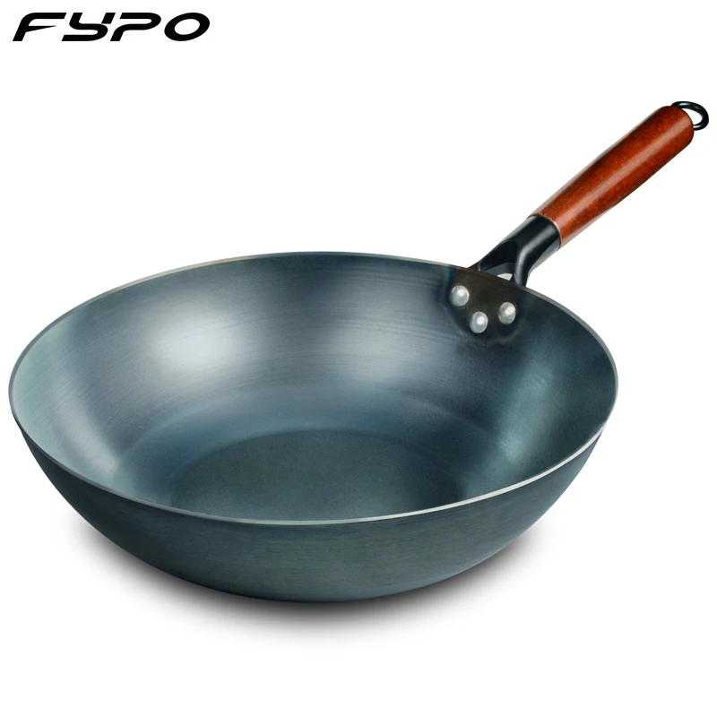 Chinese Seasoned Wok 32/34cm Iron Woks Chef Stir Fry Special Wok Pan ...