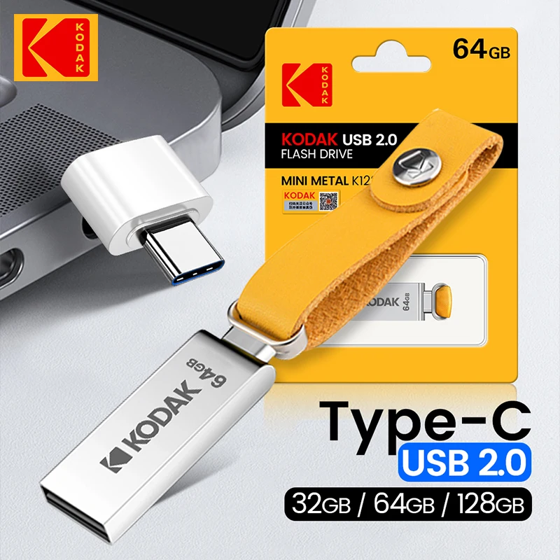 KODAK K122 USB2.0 PenDrive 16GB 32GB 64GB 128GB Metal USB Flash Drive OTG Disk Memory ...