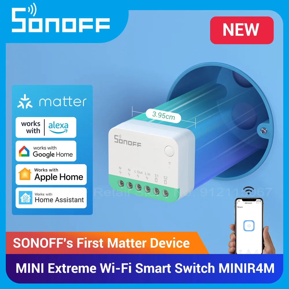 SONOFF-MINI-Extreme-Wi-Fi-Smart-Switch-MINIR4M-Matter-Compatible-Detach ...
