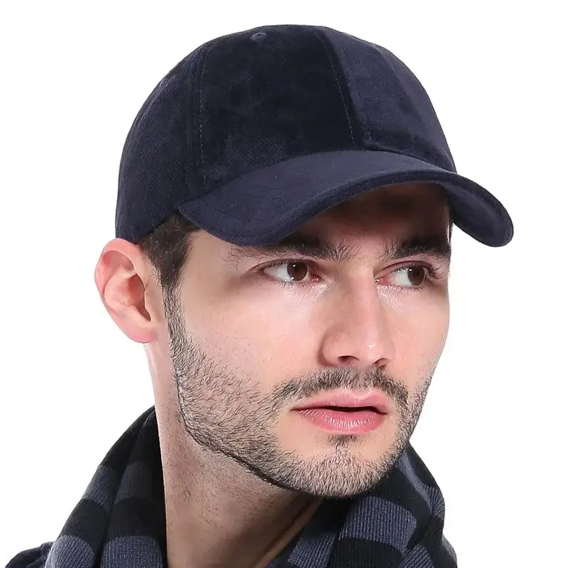 High Quality Velvet Baseball Caps Women Winter Fleece Snapback Hat Big ...