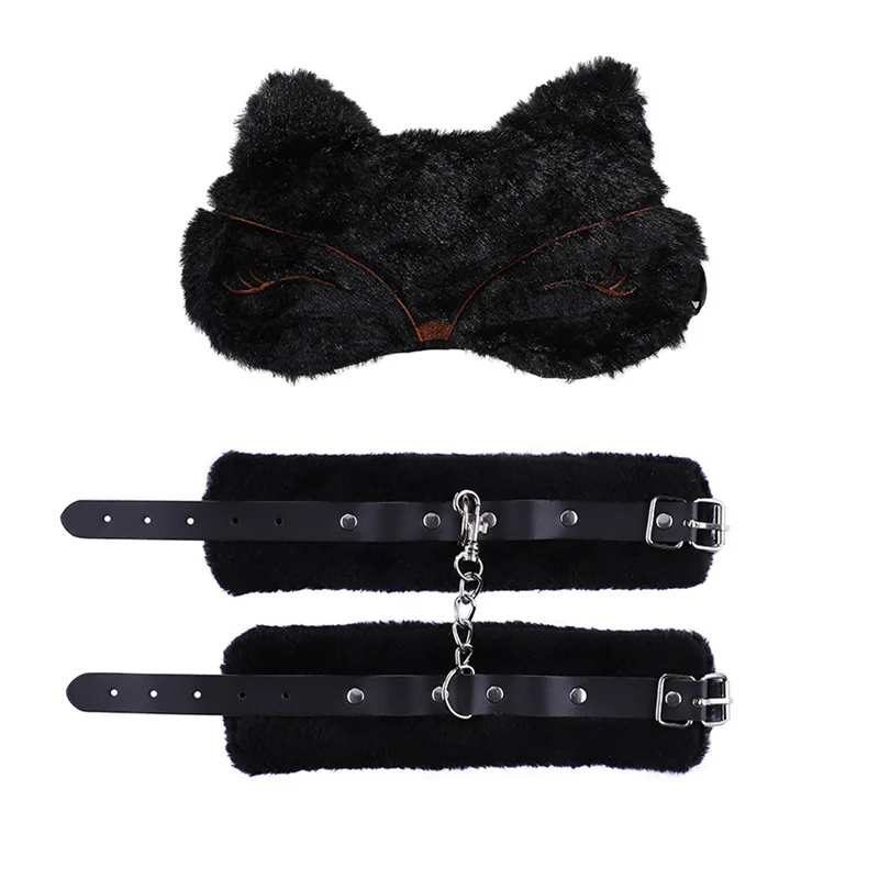 Temperament and interest plush eye mask adjustable handcuffs adult sex ...