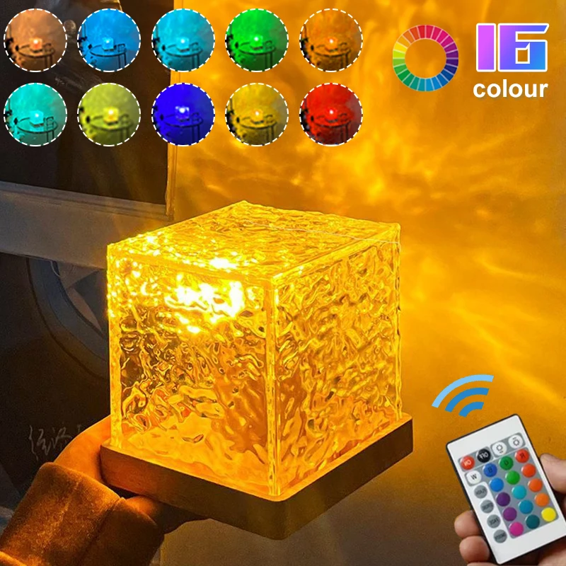 Water-Ripple-Night-Light-Dynamic-Rotating-with-Remote-Control-16Color ...