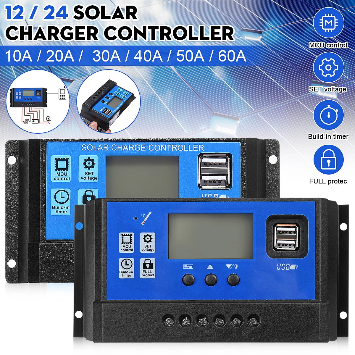 10-20-30-40-50-60-100a-Pwm-Zonne-Energie-Lading-En-Ontlading-Controller ...