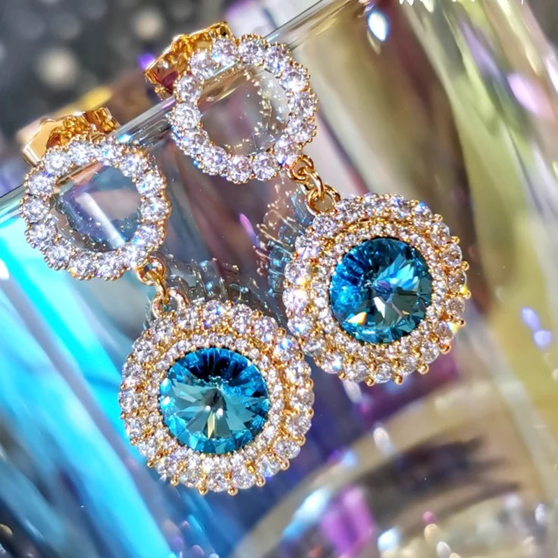 Elegant-Wedding-Woman-Earrings-with-Crystals-from-Austria-for-Female ...