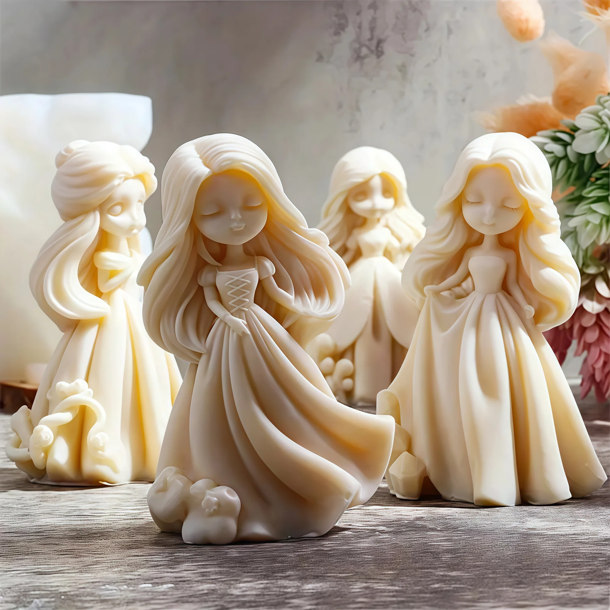 3D Sweet Princess Doll Silicone Candle Mold DIY Cute Princess Soap ...