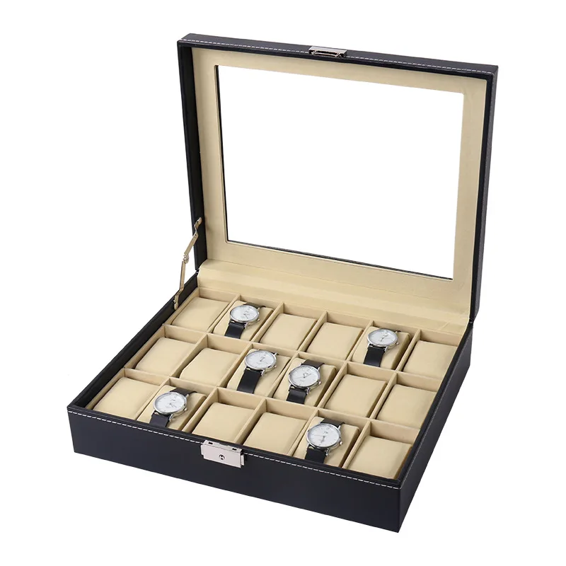 Beige-Multiple-Slots-Grey-Jewelry-Display-PU-Leather-Boxes-Case ...