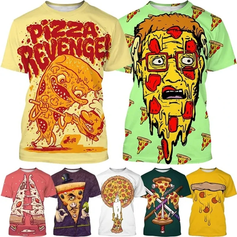 Camiseta-con-estampado-3D-de-Pizza-para-hombre-y-mujer-ropa-informal ...