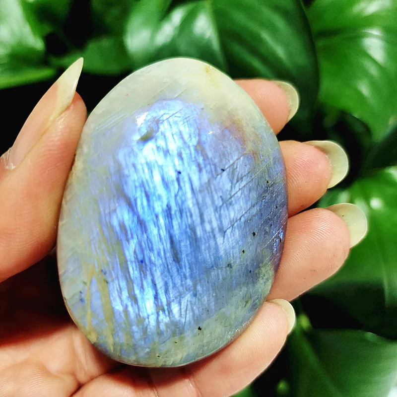 Natral Pedra Preciosa Bela Pedra Da Lua Labradorite Palma Pedra Cristal ...