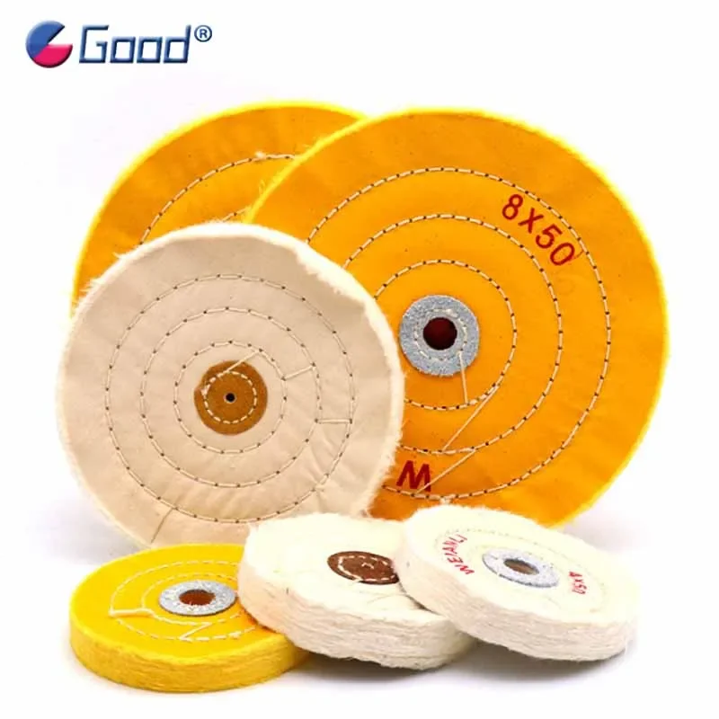 2-8-Inch-White-Yellow-Cotton-Lint-Cloth-Buffing-Wheel-Gold-Silver ...