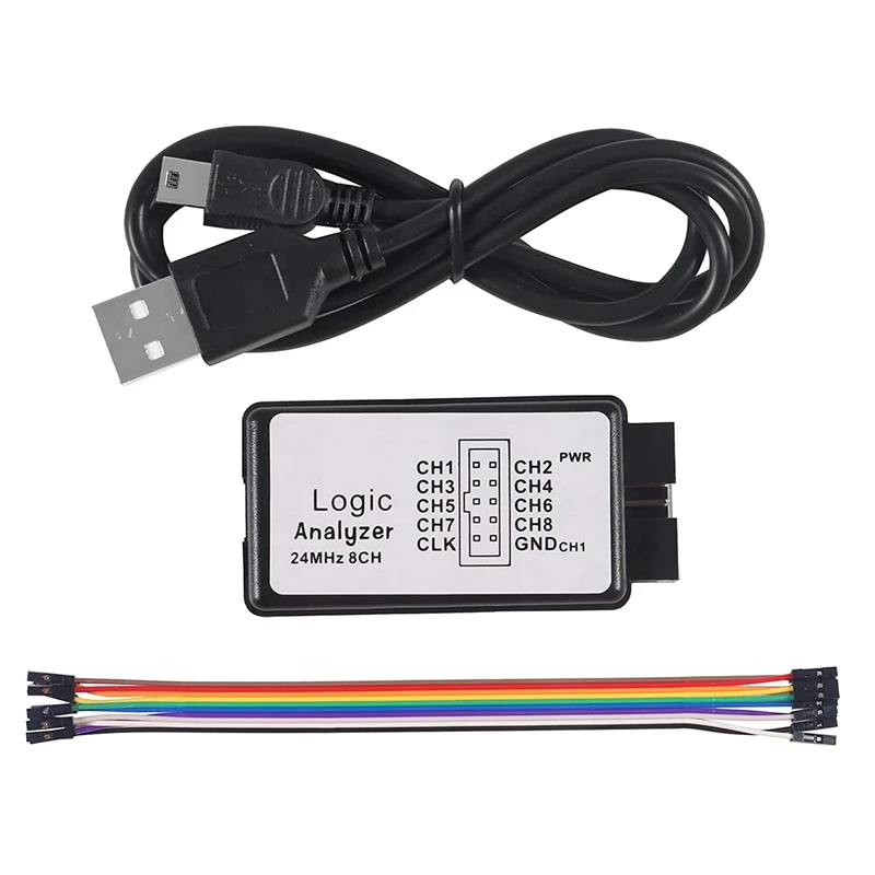USB-Logic-Analyzer-Device-With-EMI-Ferrite-Ring-USB-Cable-24Mhz-8CH ...