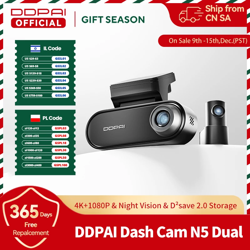 DDPAI-4K-Dash-Cam-N5-Dual-Front-and-Rear-4K-UHD-Resolution-Dash-Camera ...