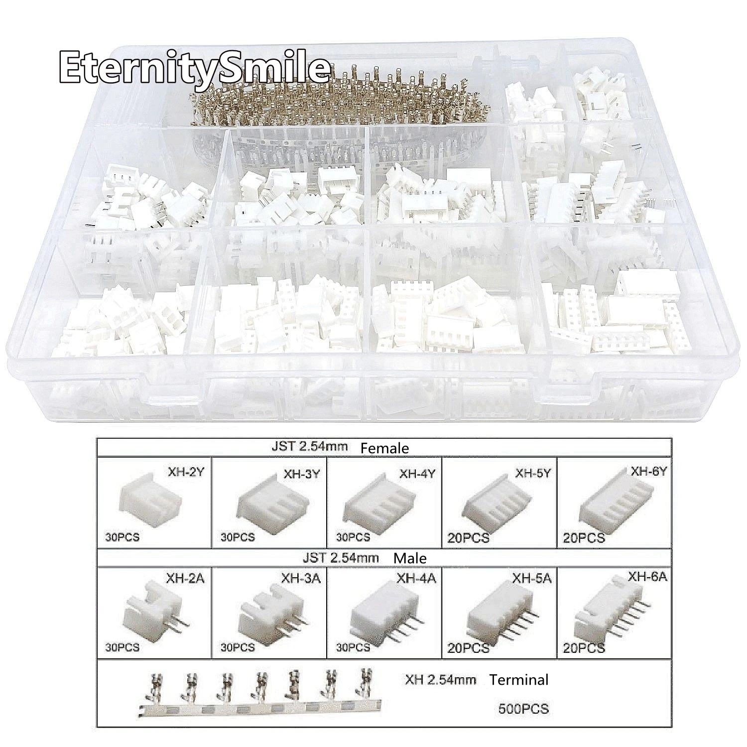 760pcs-XH2-54mm-2-3-4-5-6P-Male-Female-Continuous-Terminal-Housing-PCB ...