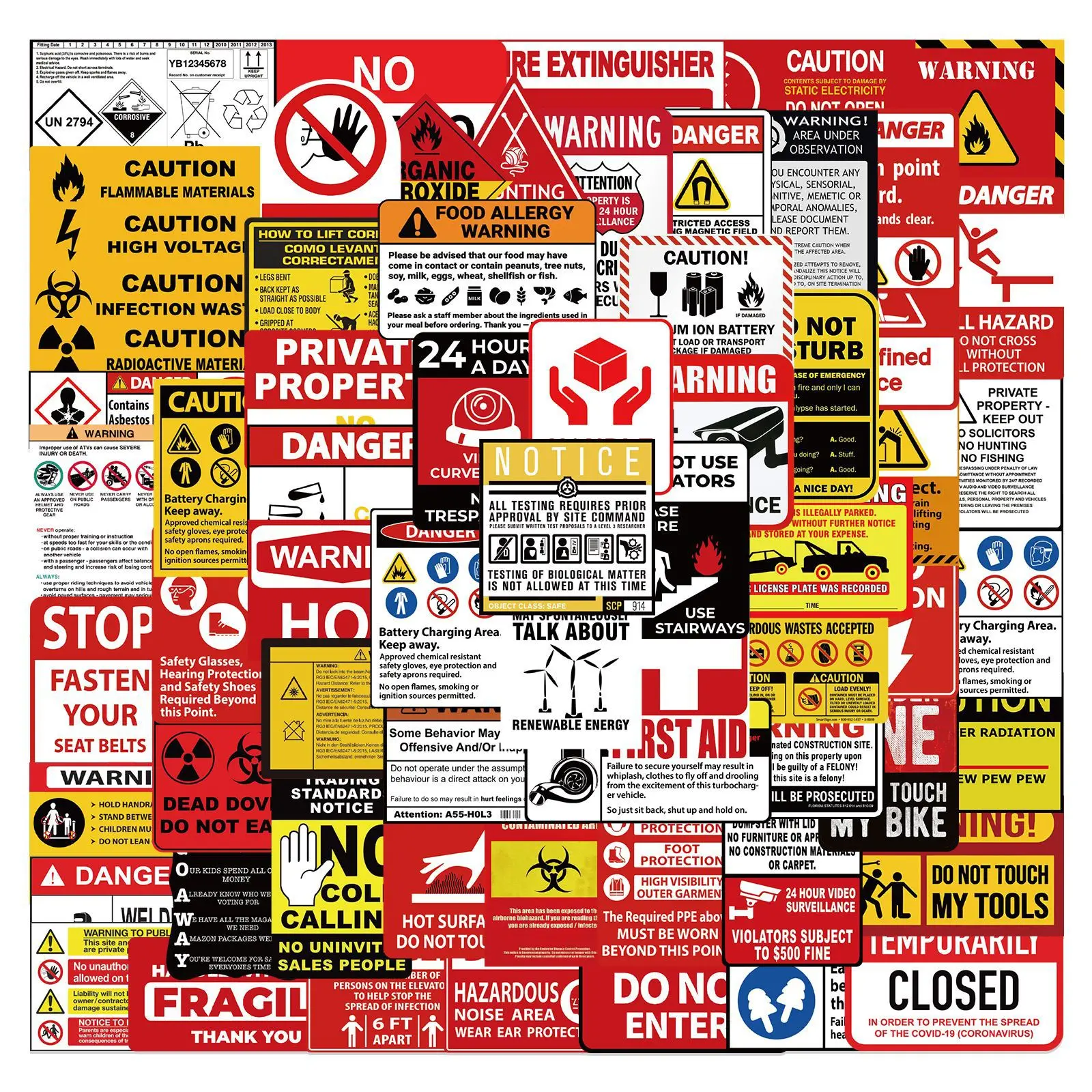 75Pcs-Warning-Stickers-Danger-Banning-Signs-Reminder-Decal-Laptop ...
