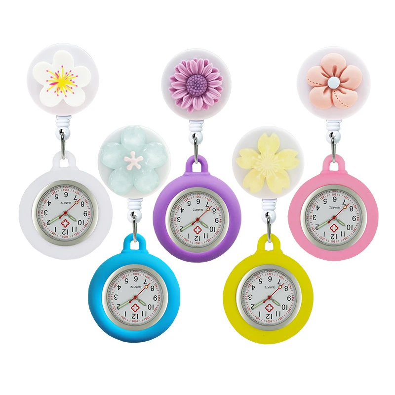 5pc-Retractable-Cartoon-Fob-Watches-Luminous-Hands-Pocket-Watch-Clip-on ...
