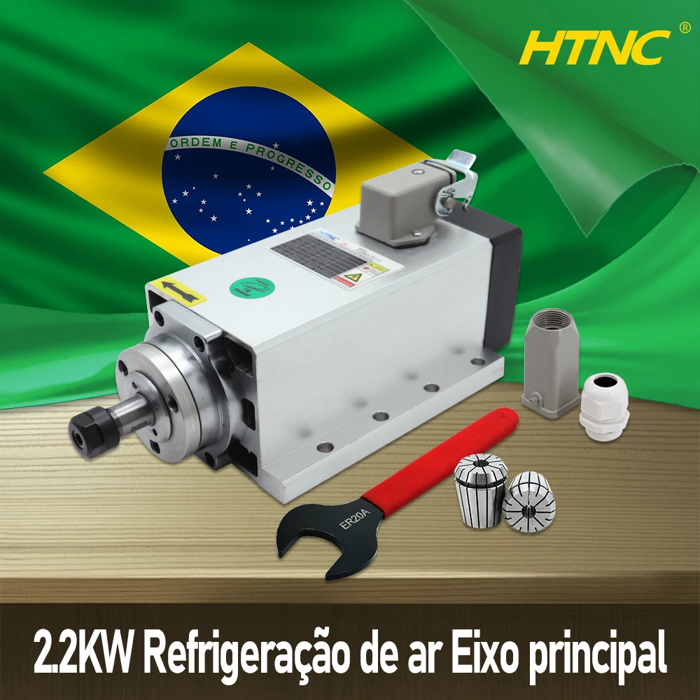 Novidade motor de eixo cnc 2.2kw 110v / 220v eixo er20 400hz 24000rpm ...