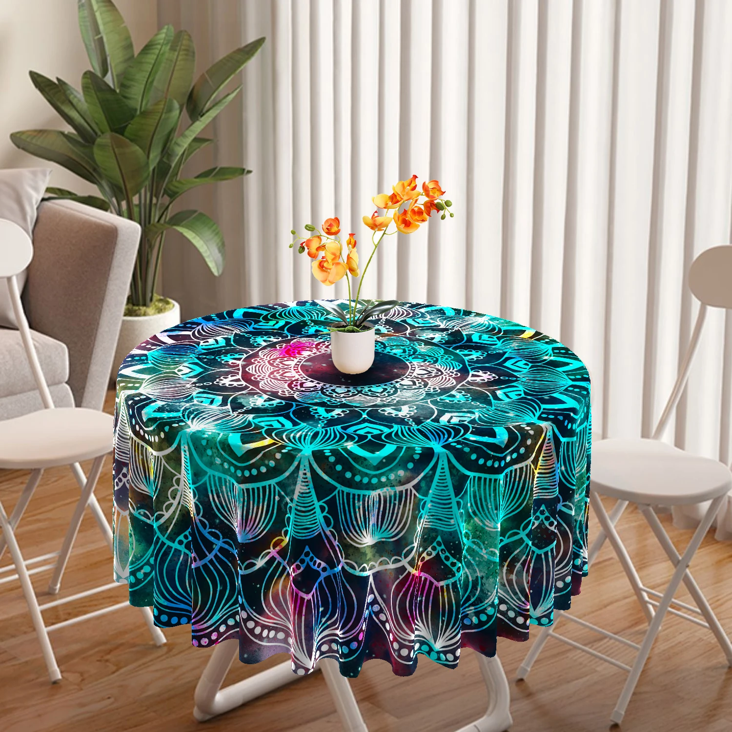 1-Piece-Colorful-Mandala-Circular-Tablecloth-Waterproof-Dining-Table ...