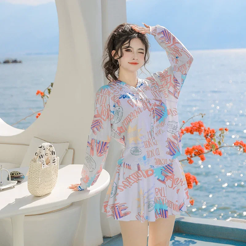 2024-Plus-Size-Three-Pieces-Swimwear-Women-Sports-Costume-Skirt ...