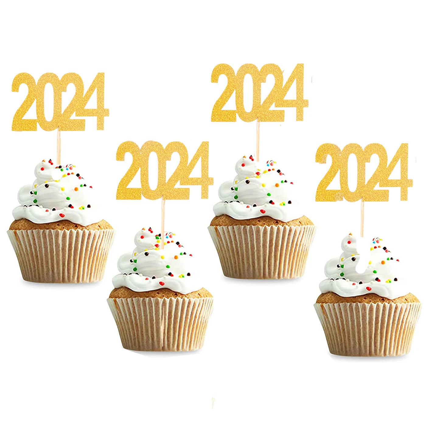 12pcs-2024-Cake-Topper-new-year-2024-Toothpick-Happy-New-Year-2023party ...