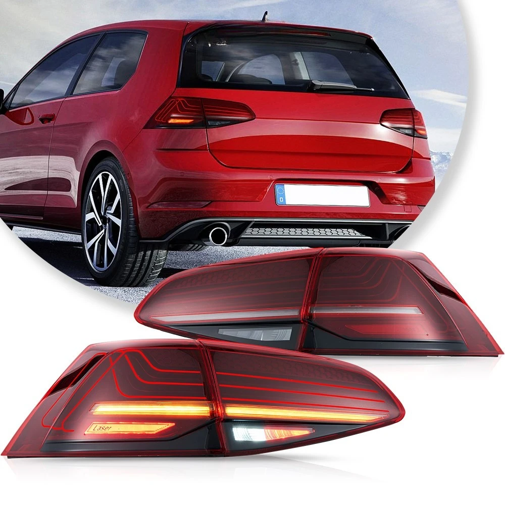 LED Tail Lights For 2014-2019 VW Golf 7 MK7 GTI MK7.5 RED Animation ...