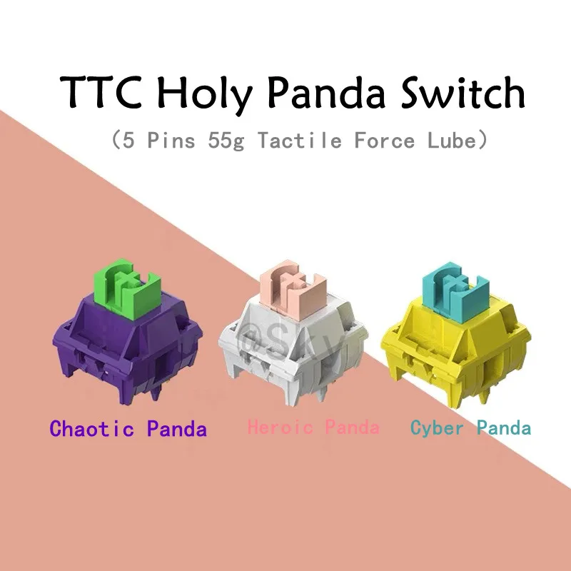 TTC-Holy-Panda-Switch-for-Mechanical-Keyboard-5-Pins-55g-Tactile-Force ...