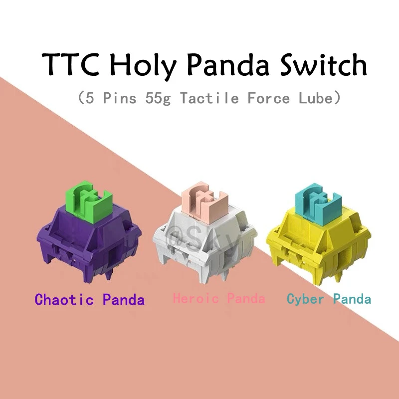 TTC Holy Panda Switch for Mechanical Keyboard 5 Pins 55g Tactile Force ...