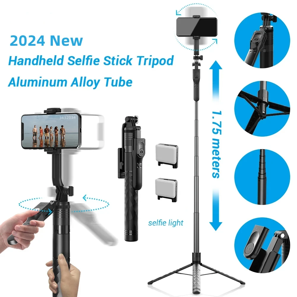 Fangtuosi 1750mm Wireless Selfie Stick Tripod Stand Foldable Monopod
