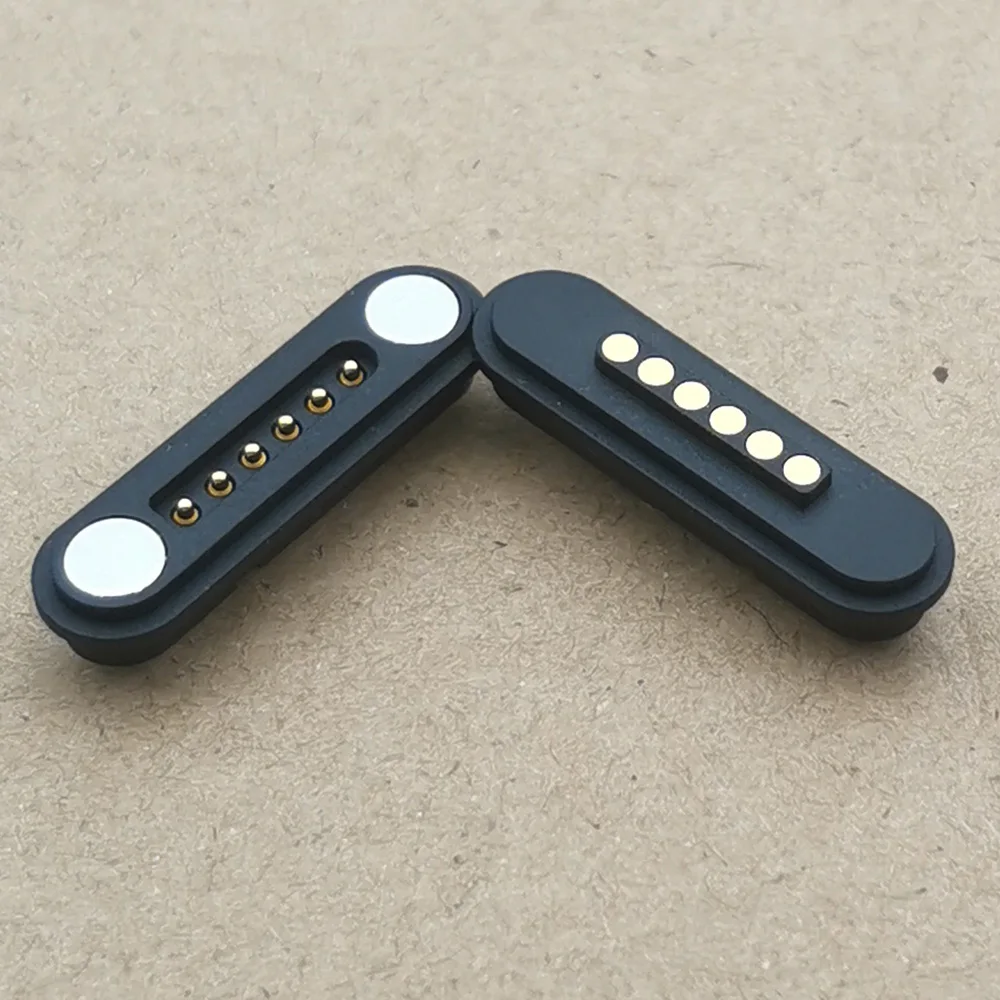 3A Magnetic Pogo Pin Connector 6 Positions Pitch 2.2 MM Spring Loaded ...
