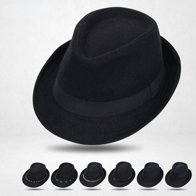 Sombreros-formales-de-mezcla-de-lana-para-hombre-sombreros-de-ala-corta ...
